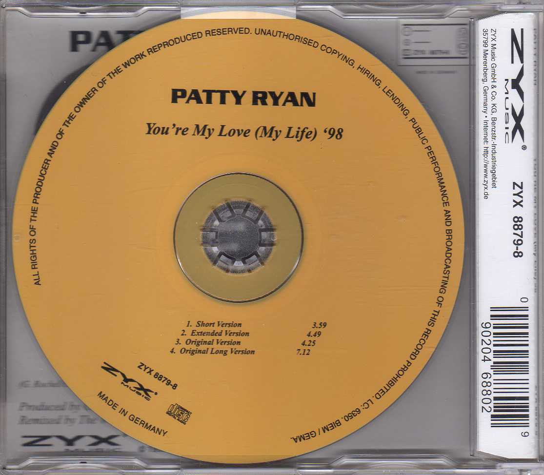 Patty Ryan – You’re My Love (My Life) ’98 – CDM | Eurodance 90 CD shop
