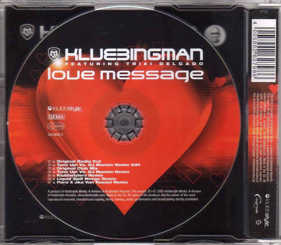 Klubbingman feat. Trixi Delgado – Love Message – CDM | Eurodance 90 CD shop