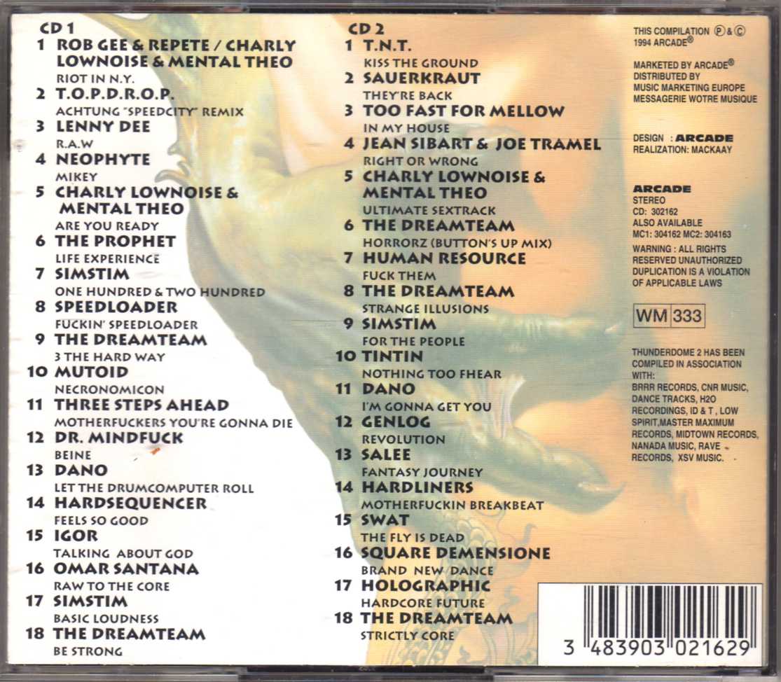 Compilation – Thunderdome II – Back From Hell (2 CD) – CD | Eurodance ...