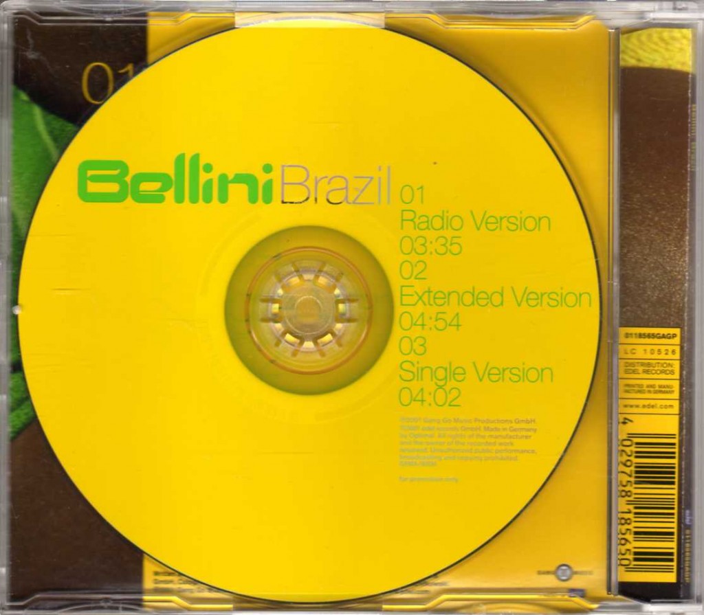 Bellini – Brazil – Promo CDM | Eurodance 90 CD shop