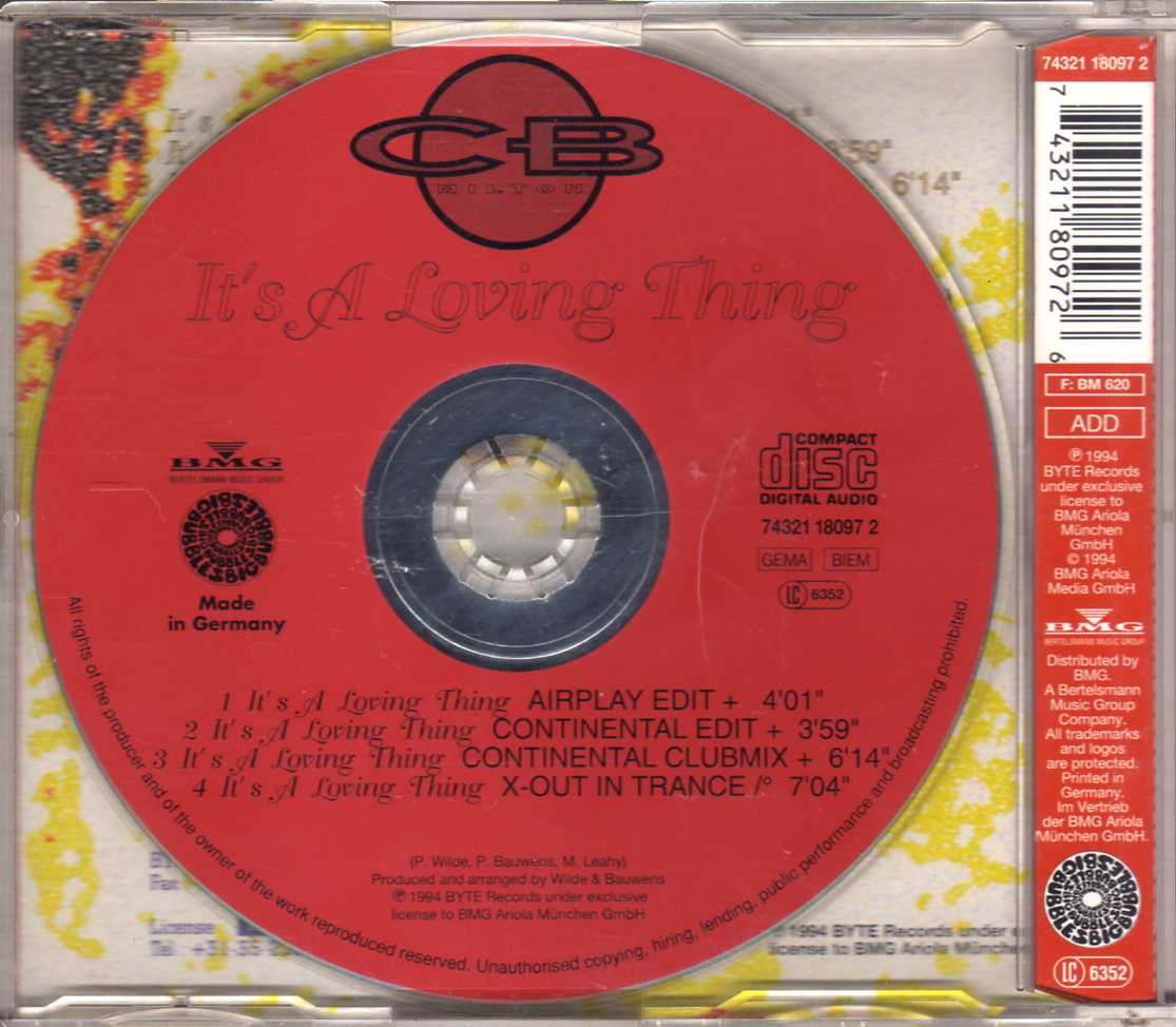 CB Milton – It’s A Loving Thing – CDM | Eurodance 90 CD shop