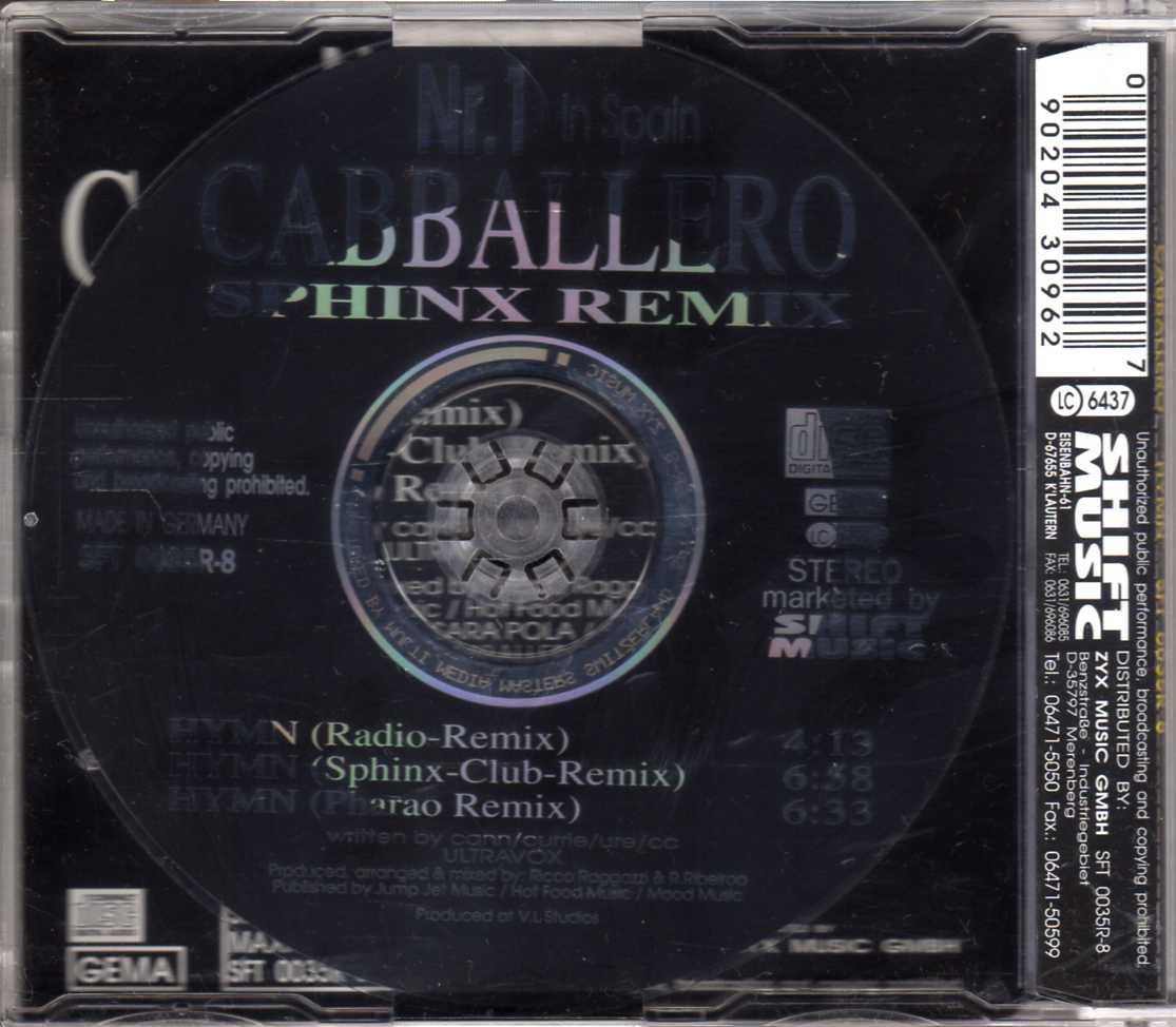Cabballero – Hymn (Sphinx Remix) – CDM | Eurodance 90 CD shop
