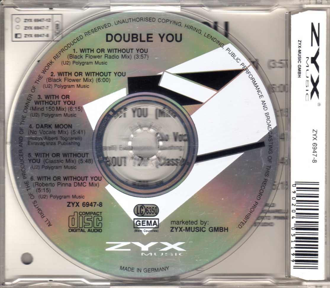 Double You – With Or Without You (Special Remixes) – CDM | Eurodance 90 ...