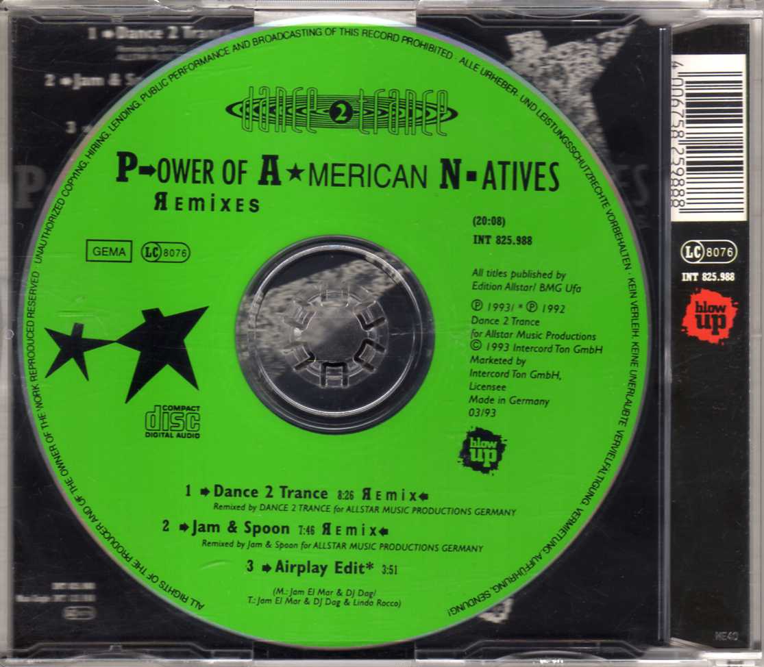 Dance 2 Trance – Power Of American Natives (Remixes) – CDM | Eurodance ...