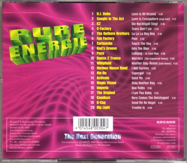 Compilation – Pure Energie ’95 Vol. 1 – CD | Eurodance 90 CD shop