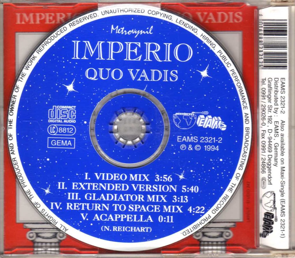 Imperio – Quo Vadis – CDM | Eurodance 90 CD shop