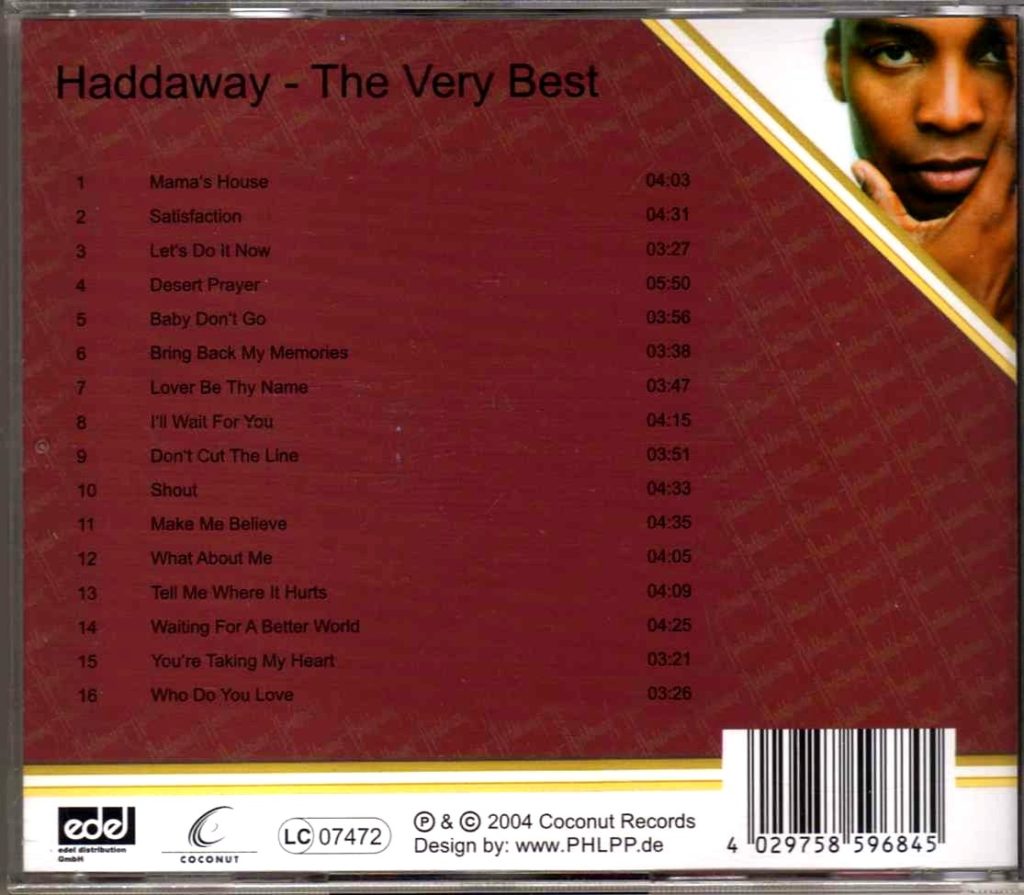 Haddaway ‎- Hit Collection Vol. 2 – CDA | Eurodance 90 CD shop