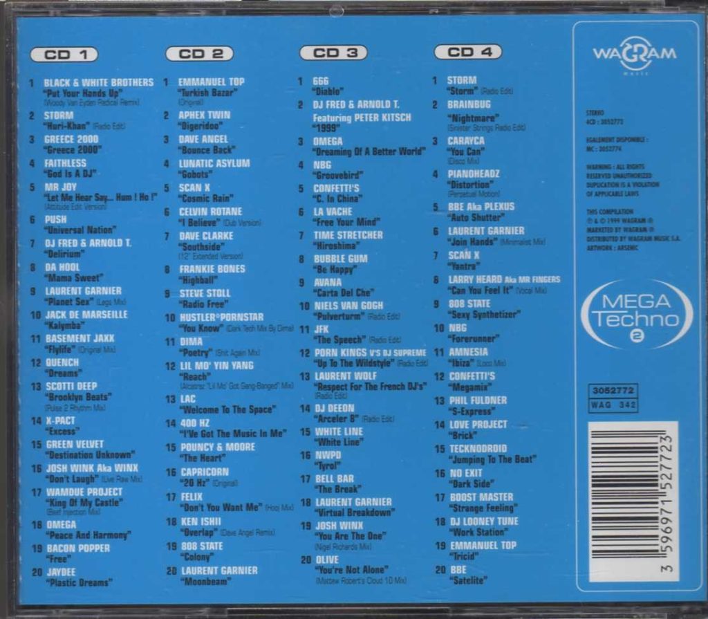 Compilation – Mega Techno 2 – 4 CD | Eurodance 90 CD shop