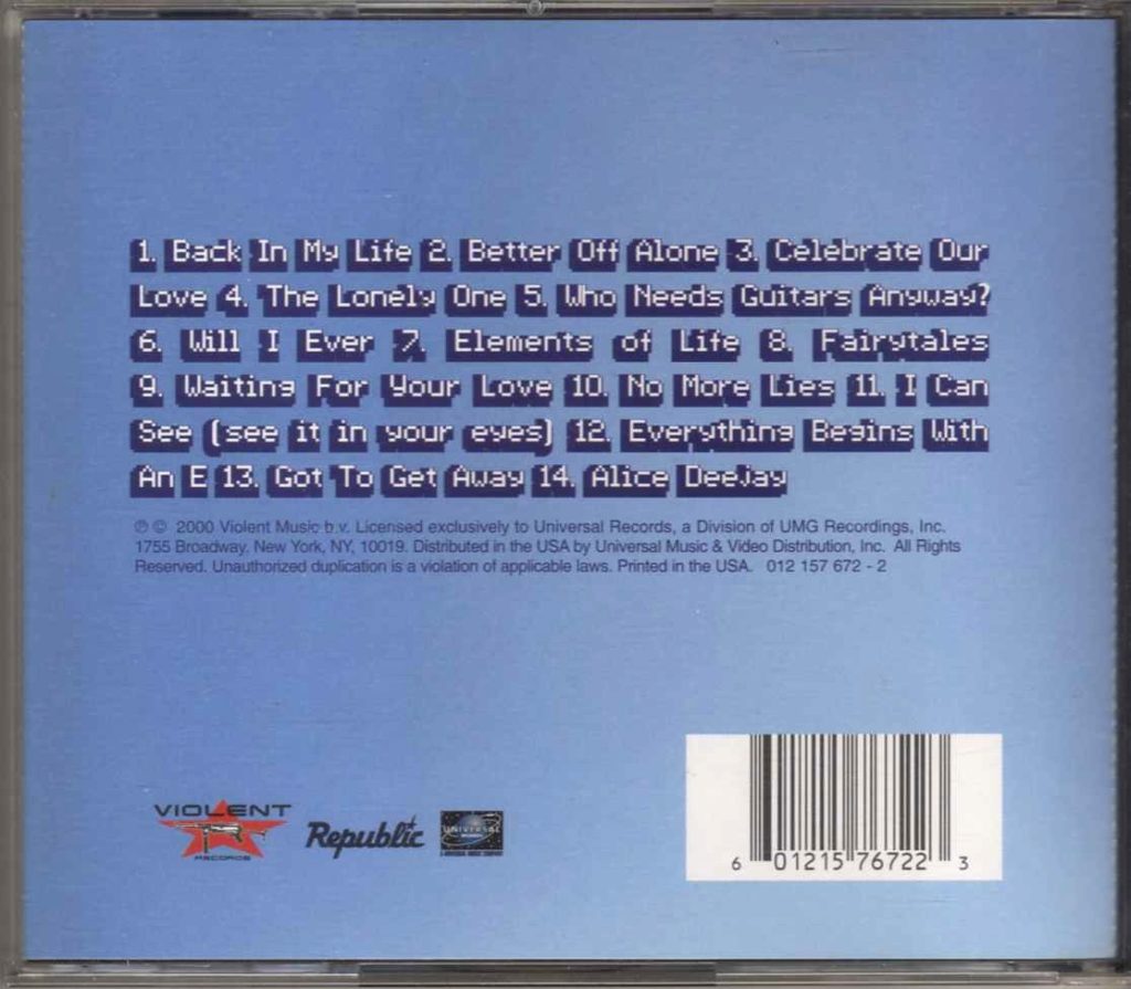 Alice Deejay – Who Needs Guitars Anyway? – CDA | Eurodance 90 CD shop